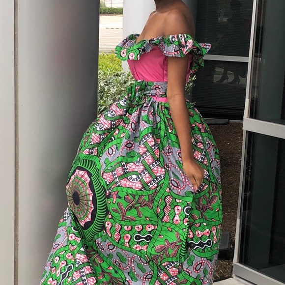 veroex | Dresses | African Ankara Print Off The Shoulder Maxi Dress ...